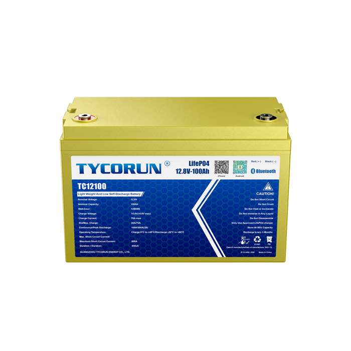 12V 100Ah Lithium Deep Cycle Battery - Bluetooth — Rechargeable Power ...