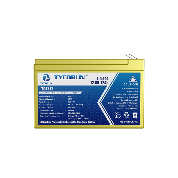 Tycorun 12 Volt 12Ah Lithium Deep Cycle Battery — Rechargeable Power Energy